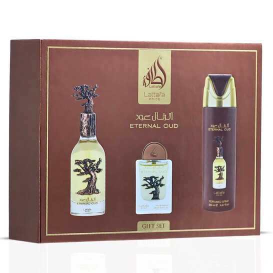 Lattafa Unisex Eternal Oud 3pcs EDP Gift Set Fragrances 6290362346500 ...