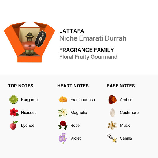 Lattafa Unisex Niche Emarati Durrah EDP Spray 3.4 oz Fragrances ...
