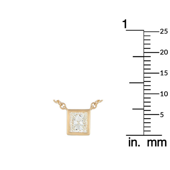 Lb Exclusive 18K Yellow Gold 0.60 ct Princess Cut Diamond Solitaire ...