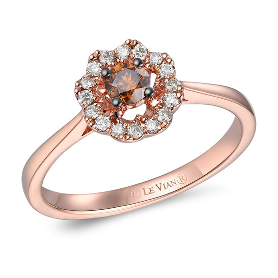 Le Vian Chocolate Diamond Ring set in 14K Strawberry Gold 889695 ...