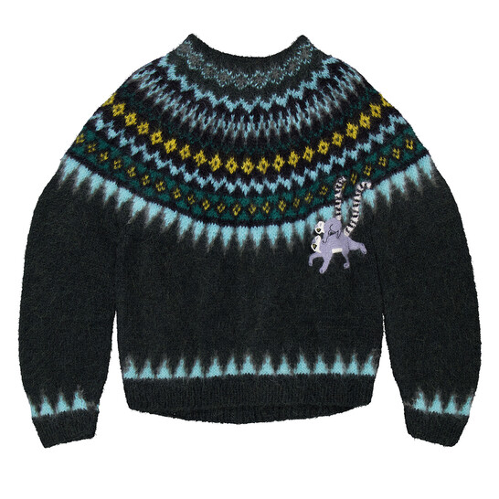 Loewe Lemur Patch Round Neck Sweater, Size Small S359Y14KDX.4110 ...