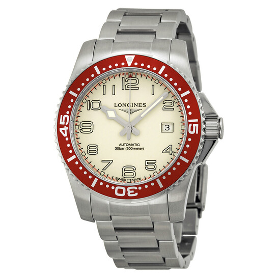 Longines Hydro Conquest White Dial Red Bezel Stainless Steel Men's ...