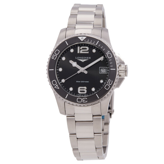 Longines Hydroconquest Quartz Black Dial Ladies Watch L3.370.4.56.6 ...