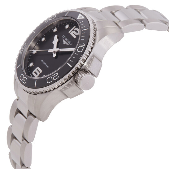 Longines Hydroconquest Quartz Black Dial Ladies Watch L3.370.4.56.6 ...