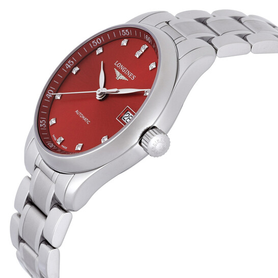 Longines Master Automatic Diamond Orange Dial Ladies Watch L2.357.4.08 ...