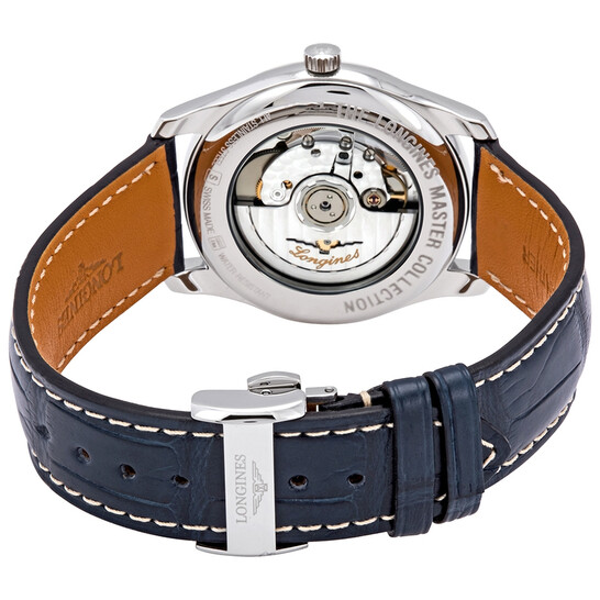 Longines The Master Collection Blue Dial Automatic Men's Leather Watch ...