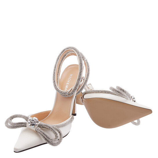 Mach & Mach Adjustable Ankle Strap Satin Pumps, Brand Size 36 (US Size ...
