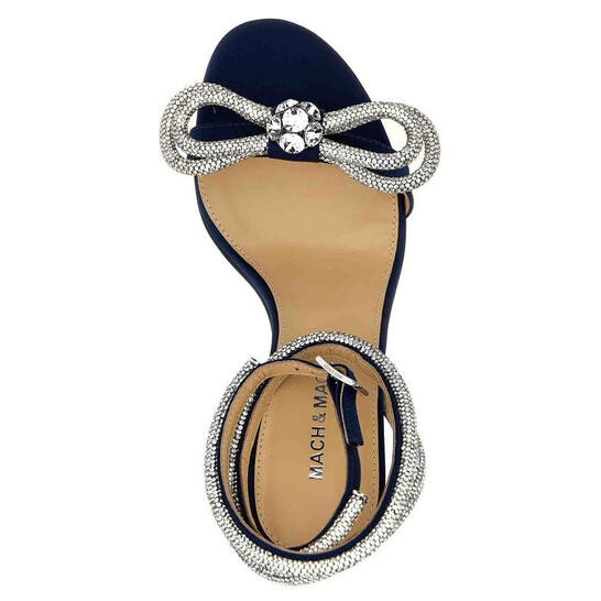 Mach & Mach Crystal Double Bow Sandals, Brand Size 35 ( US Size 5 ...
