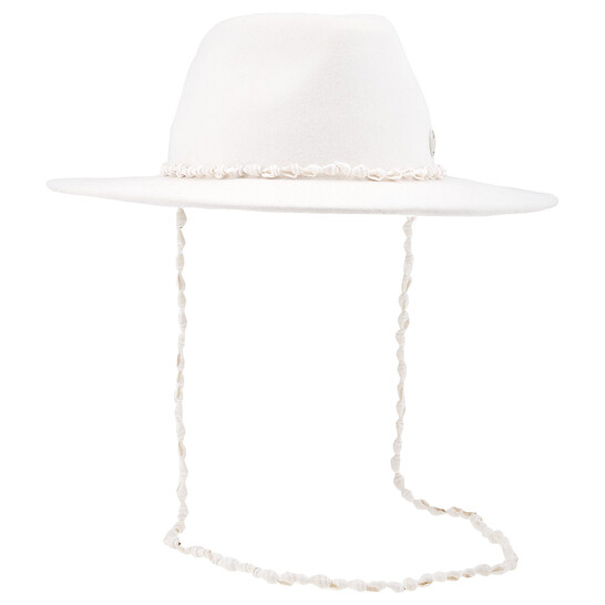 Maison Michel Ladies White Kyra Seashells Wool Felt Fedora Hat, Size ...