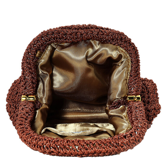 Maria La Rosa Rust Mini Game Metallic Crochet Clutch AWB22.2.1 MLR 2004005441415 - Handbags ...