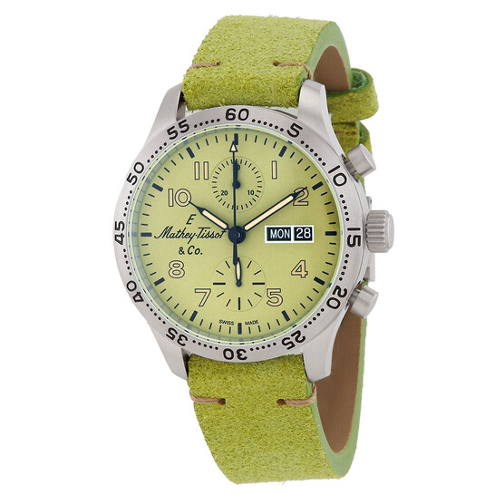 Mathey-Tissot Type 21 Chrono Auto Chronograph Automatic Green Dial Men ...