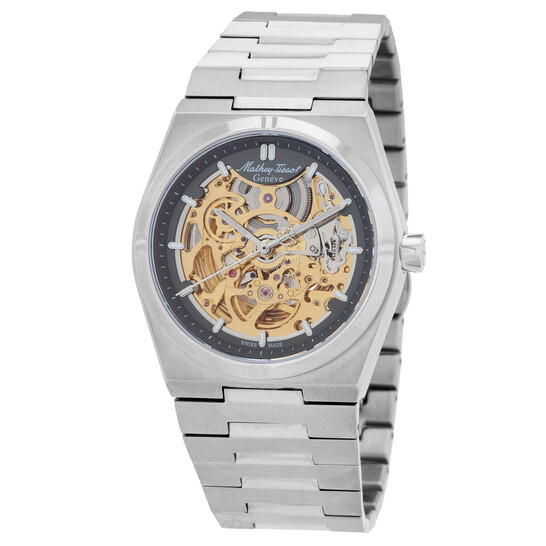 Mathey-Tissot Zeus Skeleton Automatic Grey Dial Men's Watch H118CFAS ...