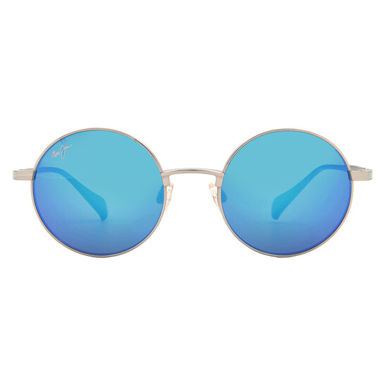 Maui Jim Mokupuni Blue Hawaii Round Unisex Sunglasses B888-17 52 ...