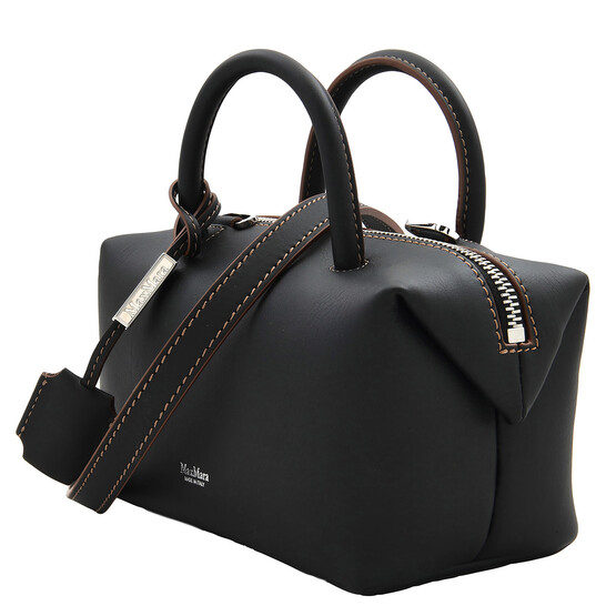 Max Mara Small Leather Satchel Bag 4516081600-BLACK 8056243708861 ...