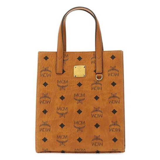 MCM Mini Aren Tote Bag In Visetos Cognac MMTAAKC02CO 8809675897654 ...