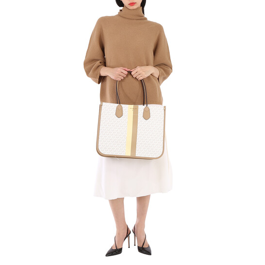 Michael Kors Ladies Heidi Signature Logo Colorblock Semi Lux Tote Bag ...