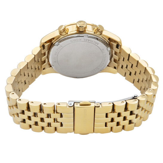 Michael Kors Lexington Chronograph Quartz Gold Dial Ladies Watch MK7378 ...