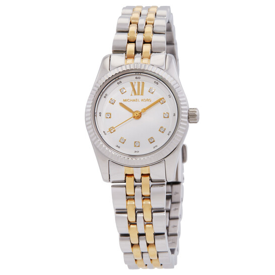 Michael Kors Lexington Quartz Crystal White Dial Two-Tone Ladies Watch ...