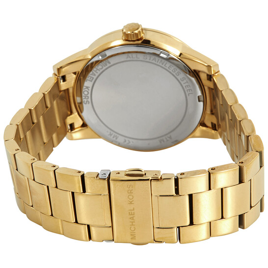Michael Kors Ritz Quartz Crystal Gold Dial Ladies Watch MK6862 ...