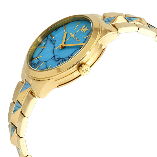 Michael Kors Runway Mercer Turquoise Dial Ladies Watch MK6670 - Watches ...