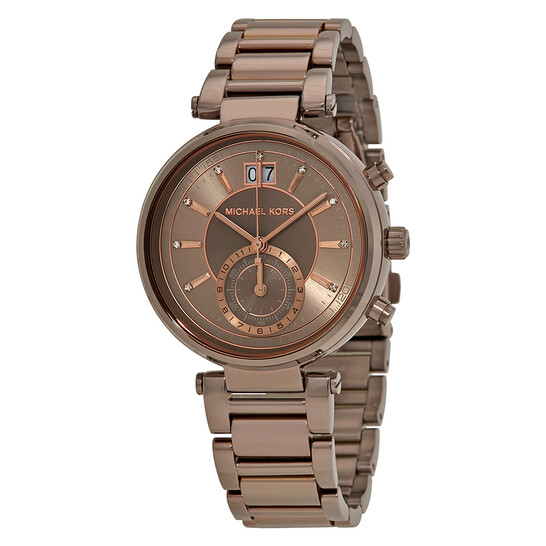Michael Kors Sawyer Brown Dial Ladies Watch MK6393 796483272507 ...