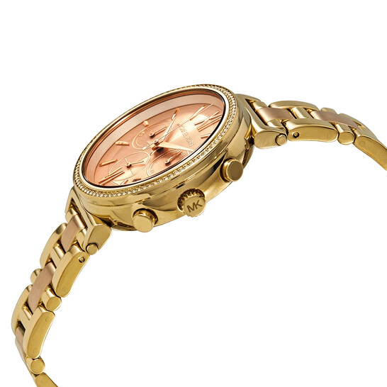 Michael Kors Sofie Crystal Rose Gold Dial Ladies Watch MK6584 ...