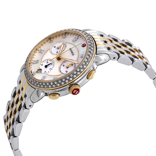 Michele Sidney Chronograph Mother of Pearl Dial Ladies Watch ...