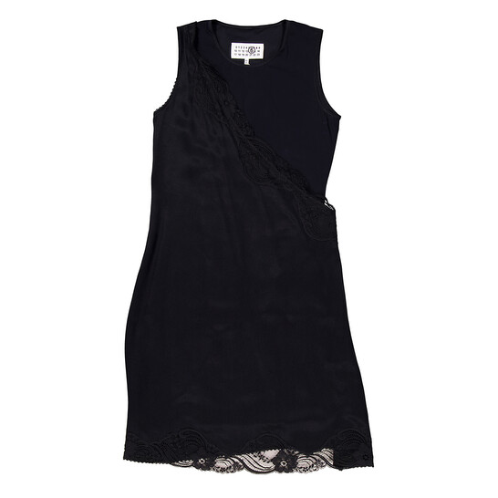 MM6 Black Layered Lace Shift Dress, Size Large S62DD0027-BLACK/BLACK ...