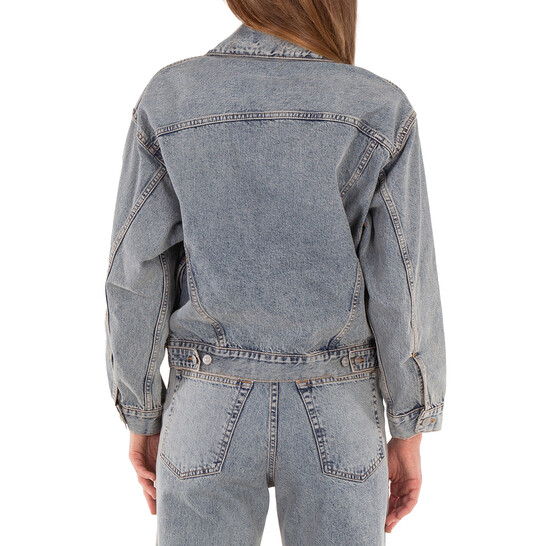 MM6 Patchwork Classic Collar Denim Jacket, Brand Size 40 (US Size 6 ...