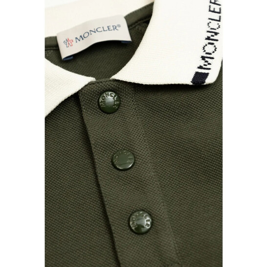 Moncler Kids Contrast Tip Long-Sleeve Polo Shirt, Size 6Y J29548B00005 ...