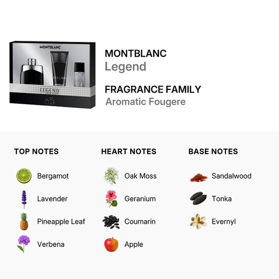 Montblanc Men's Legend 3pcs EDT Gift Set Fragrances 3386460154314 ...