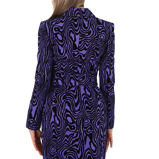 Moschino Ladies Purple Moire Effect Jacquard Blazer, Brand Size 38 (US ...