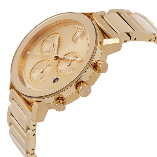 Movado Bold Evolution Chronograph Quartz Gold Dial Men's Watch 3600811 ...