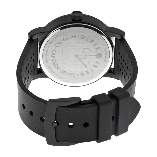 Movado Derek Jeter Captain Series Black Dial Black Rubber Men's Watch ...
