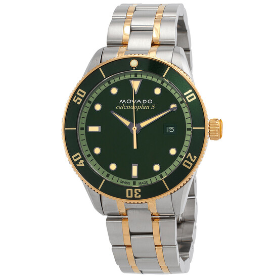 Movado Heritage Quartz Green Dial Two-Tone Men's Watch 3650127 ...