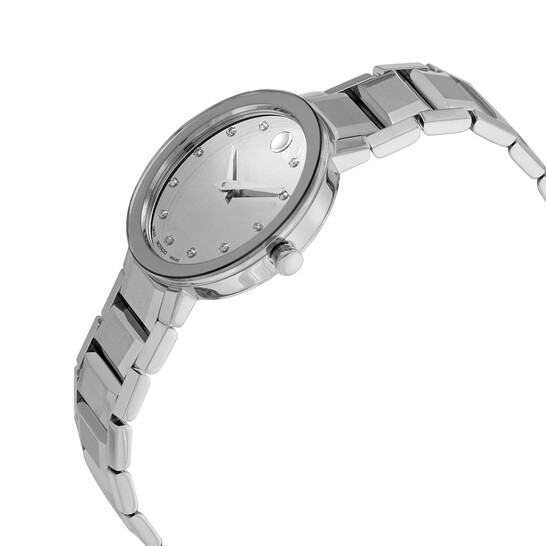 Movado Quartz Diamond Silver Museum Dial Ladies Watch 0607548 ...