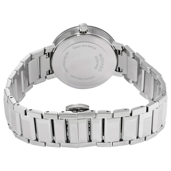 Movado Sapphire Quartz Silver Mirror Dial Ladies Watch 0607547 ...