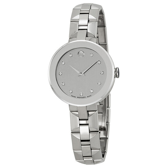 Movado Sapphire Silver Dial Stainless Steel Ladies Watch 0606814 ...