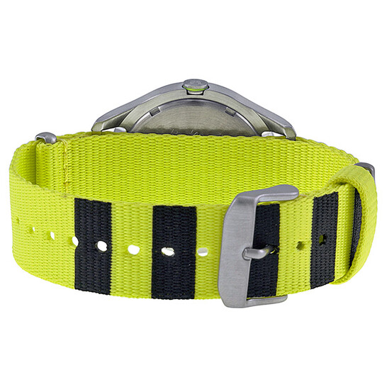 Nixon Quad Black and White Dial Neon Yellow Canvas Strap Men's A3441262 ...