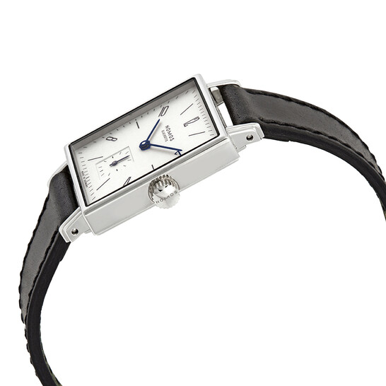 Nomos Tetra White Dial Black Leather Ladies Watch 408 - Watches, Tetra ...