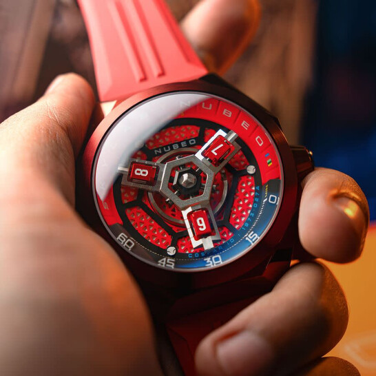 Nubeo Skylab Automatic Red Dial Men's Watch NB-6083-0C 194595069310 ...