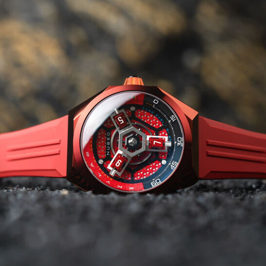 Nubeo Skylab Automatic Red Dial Men's Watch NB-6083-0C 194595069310 ...