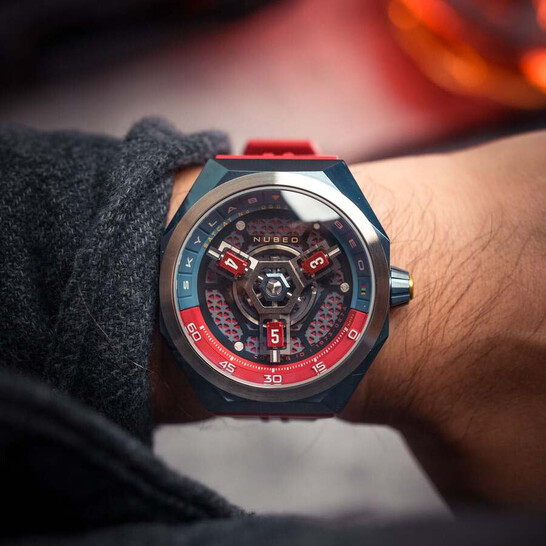 Nubeo Skylab Automatic Red Dial Men's Watch NB-6083-0F 194595069457 ...