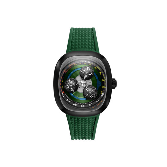 Nubeo Tri-Star Orbit Green Dial Men's Watch NB-6116-03 194595076134 ...