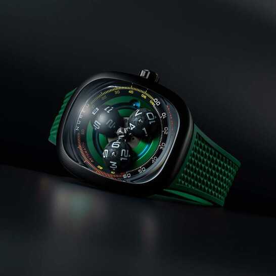 Nubeo Tri-Star Orbit Green Dial Men's Watch NB-6116-03 194595076134 ...