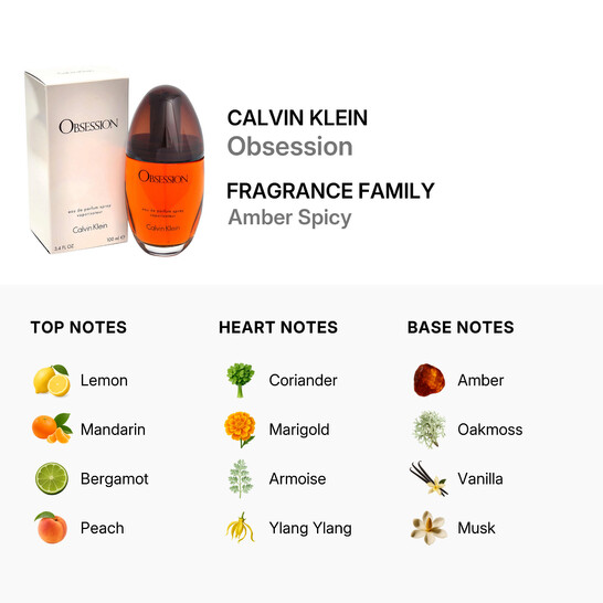 Calvin Klein Obsession / Calvin Klein EDP Spray 3.4 oz (100 ml) (w ...