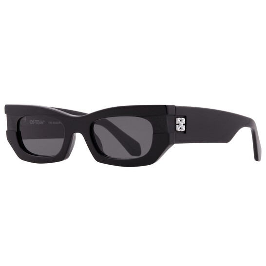 Off-White BELLEVILLE Dark Grey Rectangular Unisex Sunglasses OERI147 ...