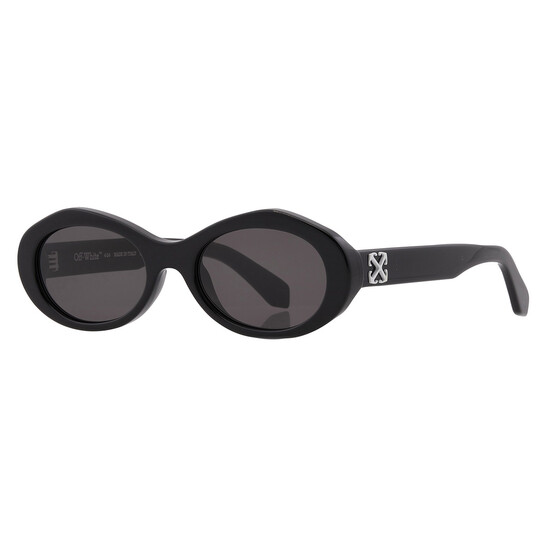 Off-White EDISON Dark Grey Oval Men's Sunglasses OERI13G 1007 55 ...