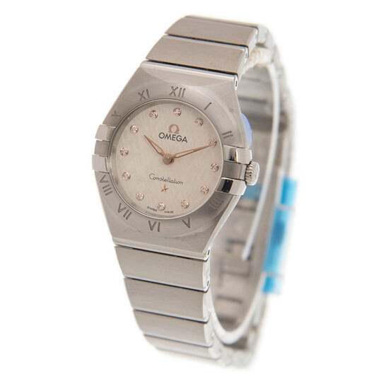 Omega Constellation Manhattan Diamond Silver Dial Ladies Watch 131.10 ...