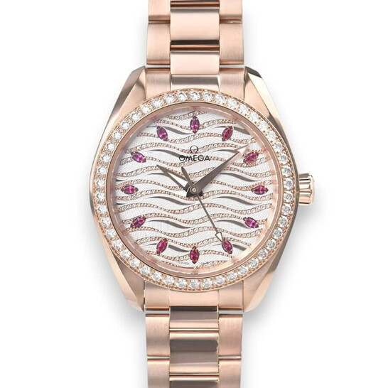 Omega Seamaster Automatic Chronometer Diamond White Dial Ladies Watch ...